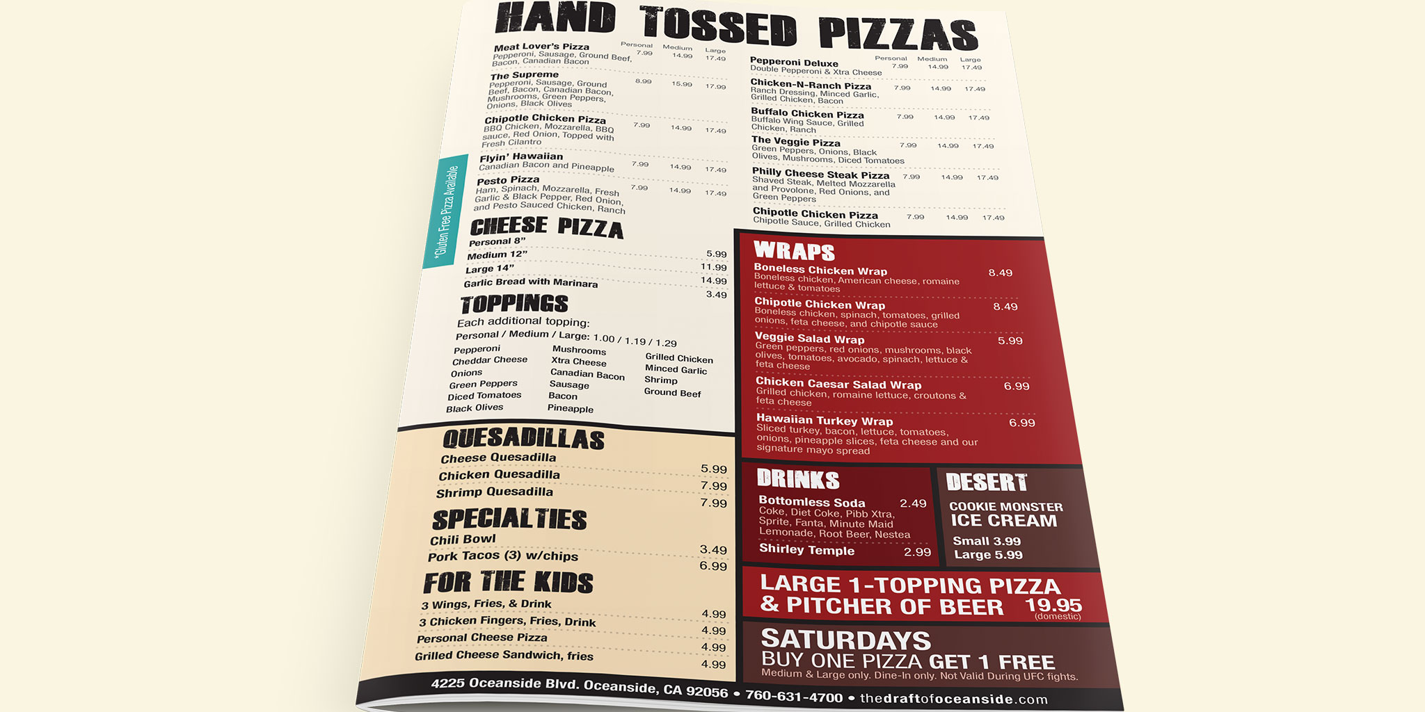 Pizza & Wraps Menu - Marco Sebastian Lopez – User Experience Designer